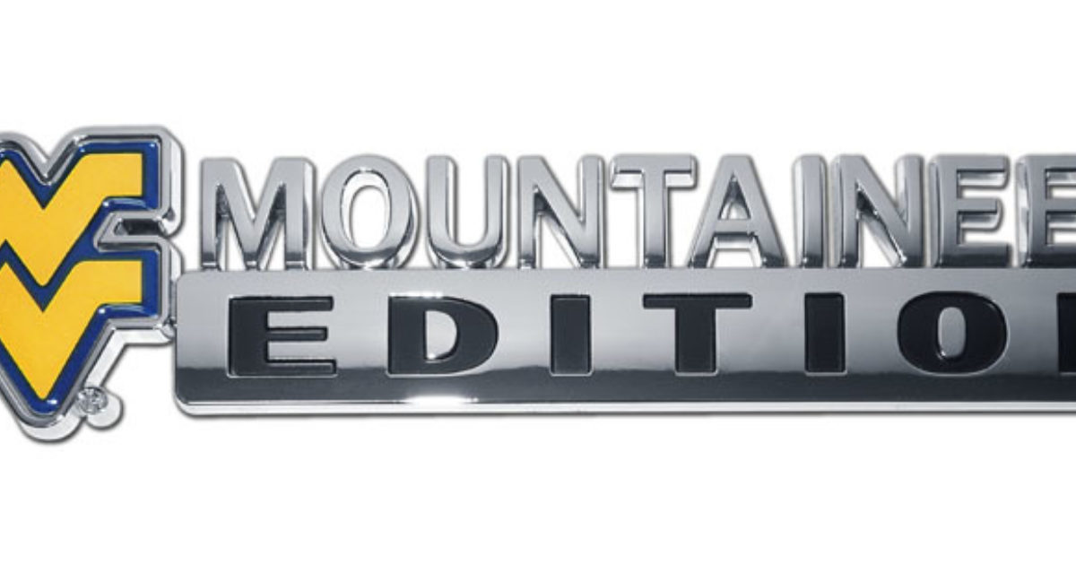 West Virginia University Yellow Edition Chrome Emblem | Elektroplate