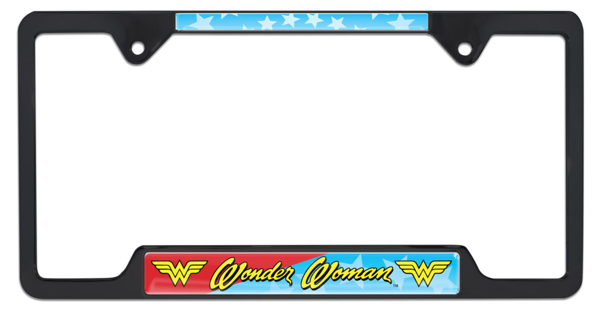 Wonder Woman Open Black License Plate Frame | Elektroplate