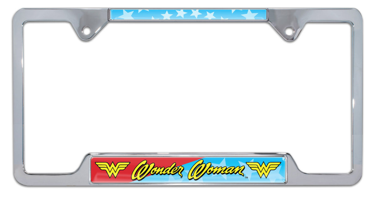 Wonder Woman Open Chrome License Plate Frame | Elektroplate