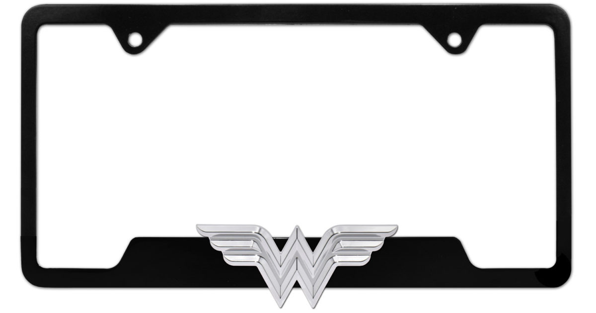 Wonder Woman 3D Black Open License Plate Frame | Elektroplate