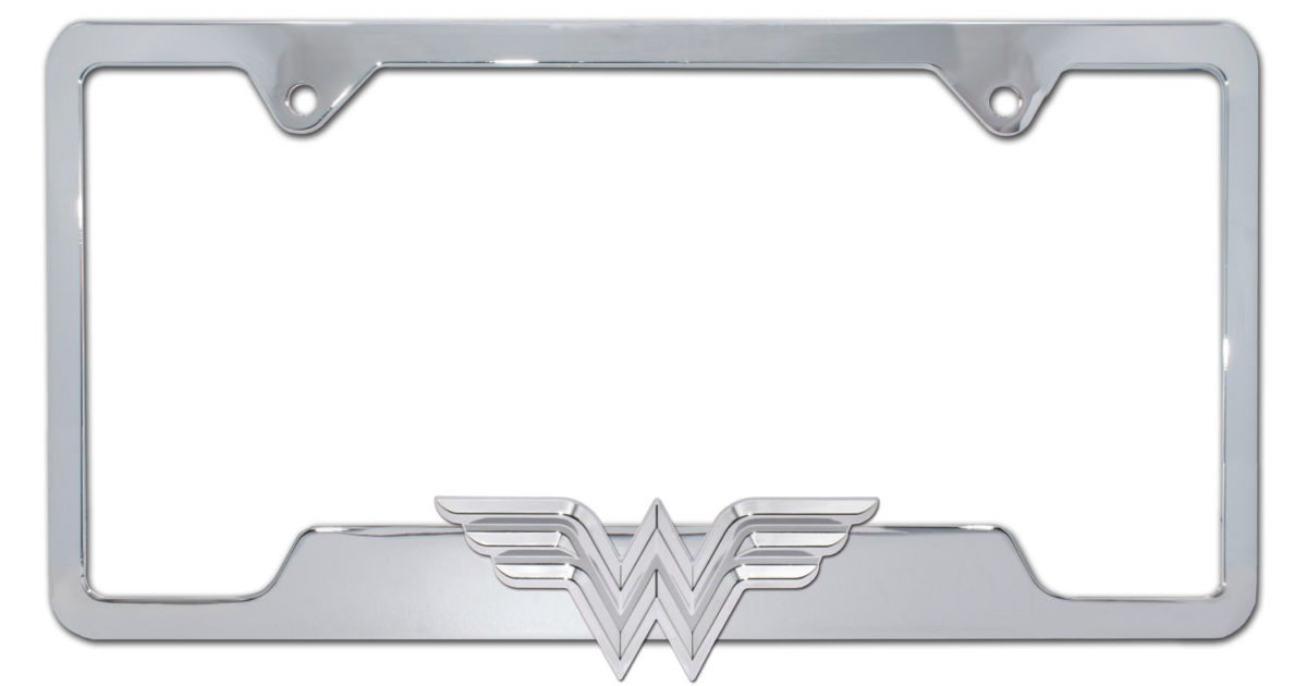 Wonder Woman 3D Chrome Open License Plate Frame | Elektroplate