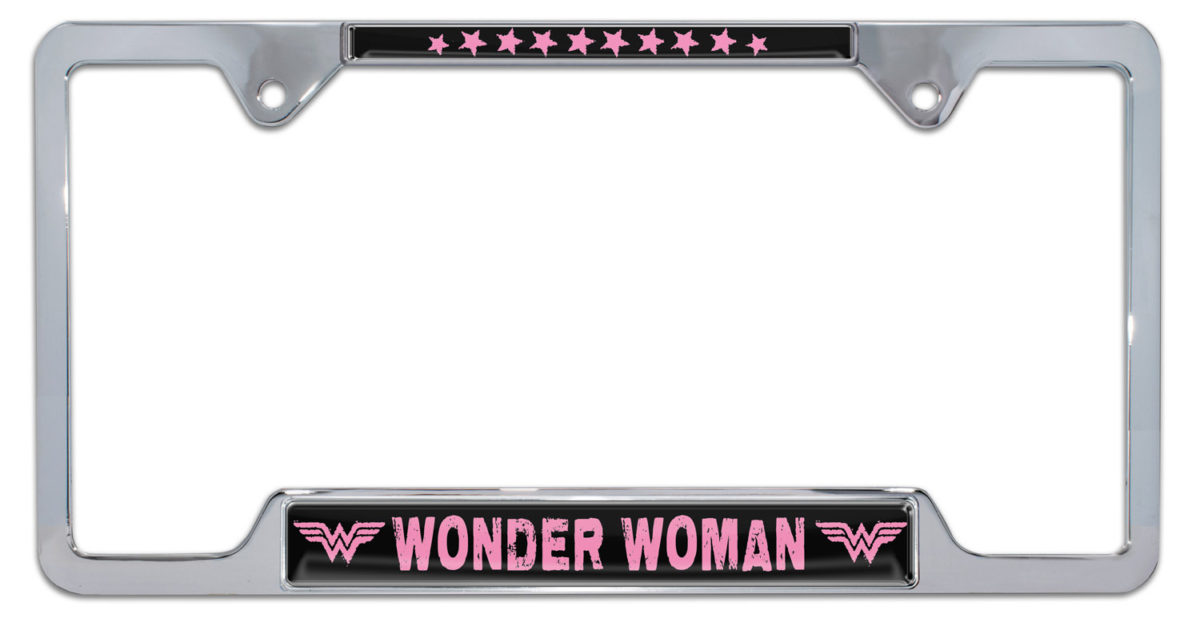 Wonder Woman Pink Open License Plate Frame | Elektroplate