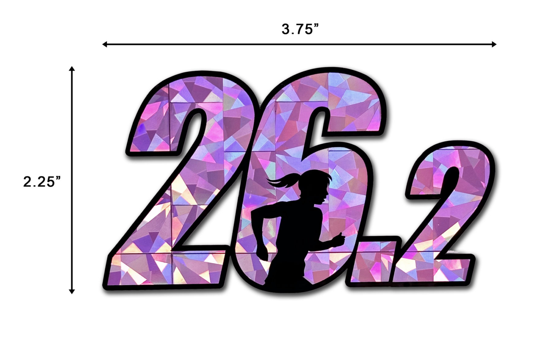 26.2 Marathon Pink Reflective Decal | Elektroplate